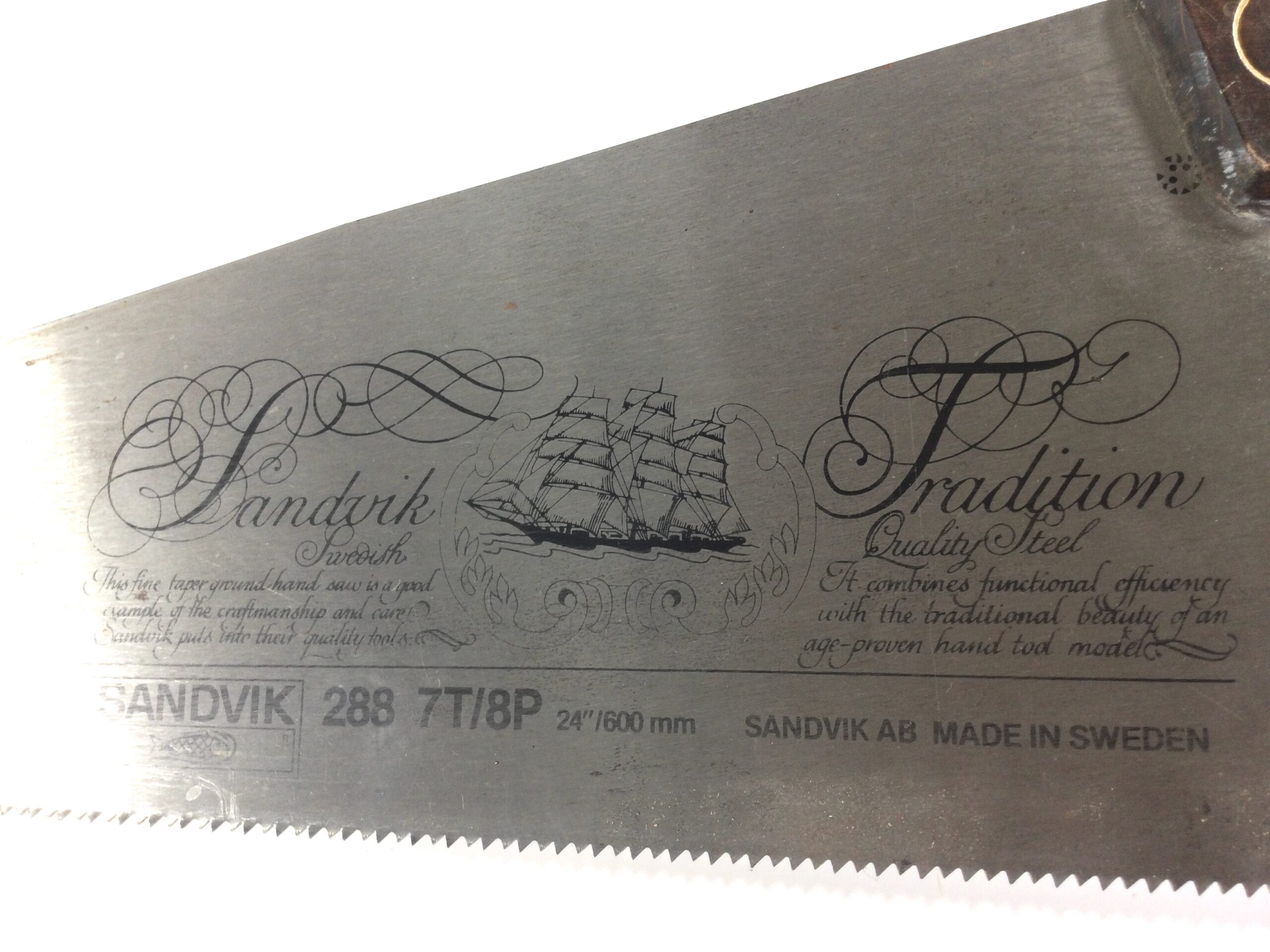 24” SANDVIK N0.288 Hand Saw. (32688) - Old School Tools
